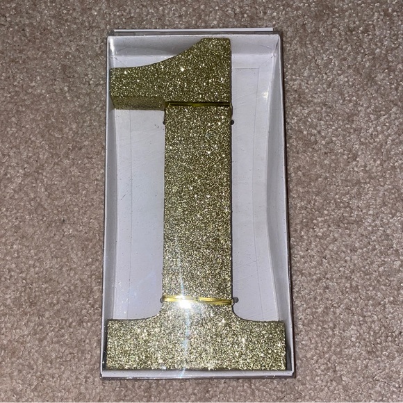 Party Supplies | Gold Glitter Number 1 | Poshmark